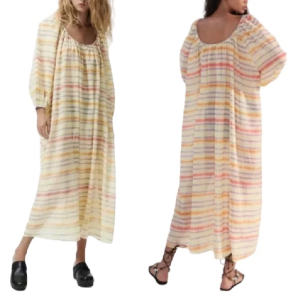 Zara | Dresses | Zara Tie Dye Striped Oversize Maxi Dress | Poshmark